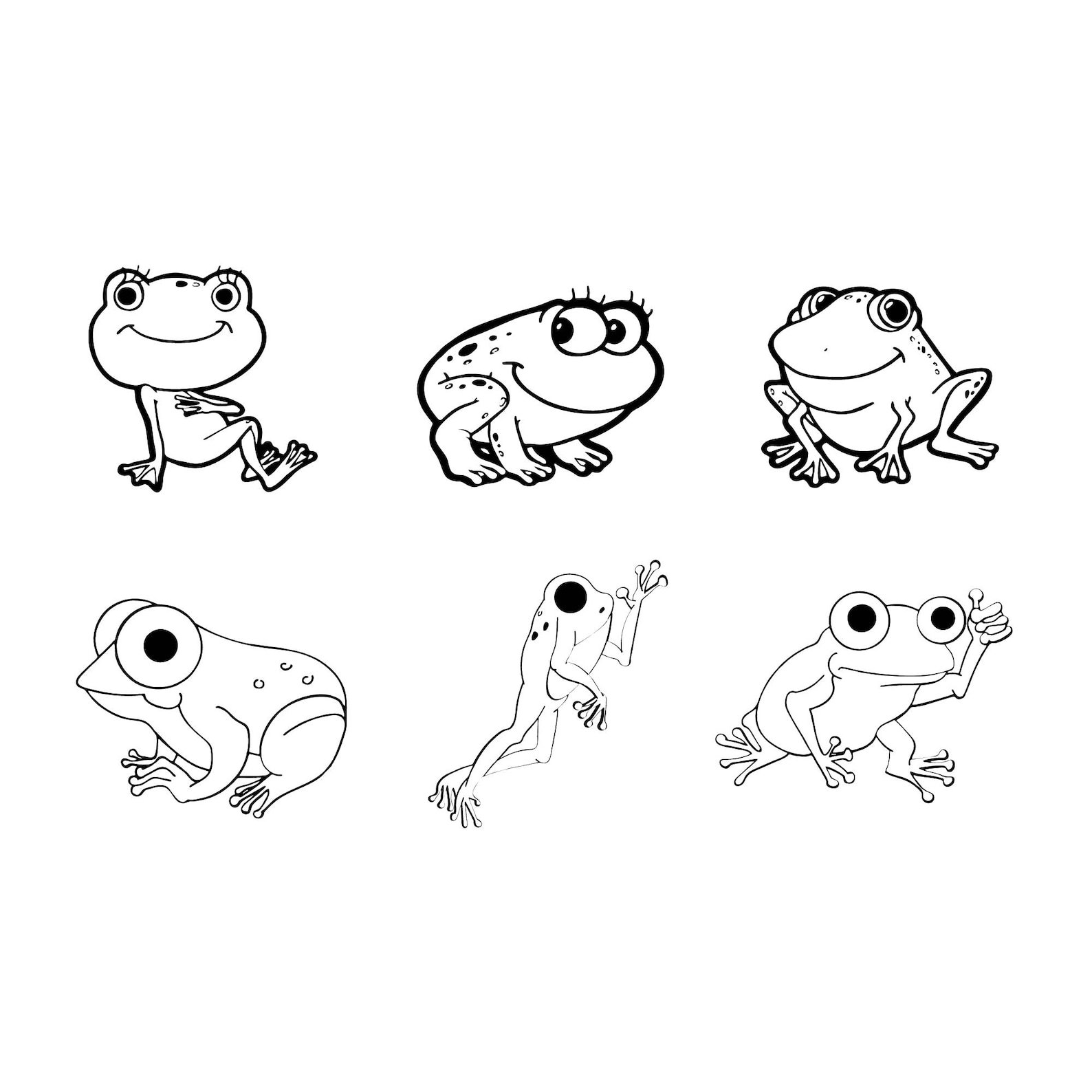 Frog Svg Bundle, Frog Clipart for Cricut, Cute Frog Silhouette ...