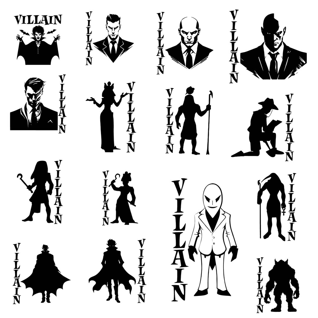 Villains Svg Bundle, Villains Clipart for Cricut, Villains Silhouette ...