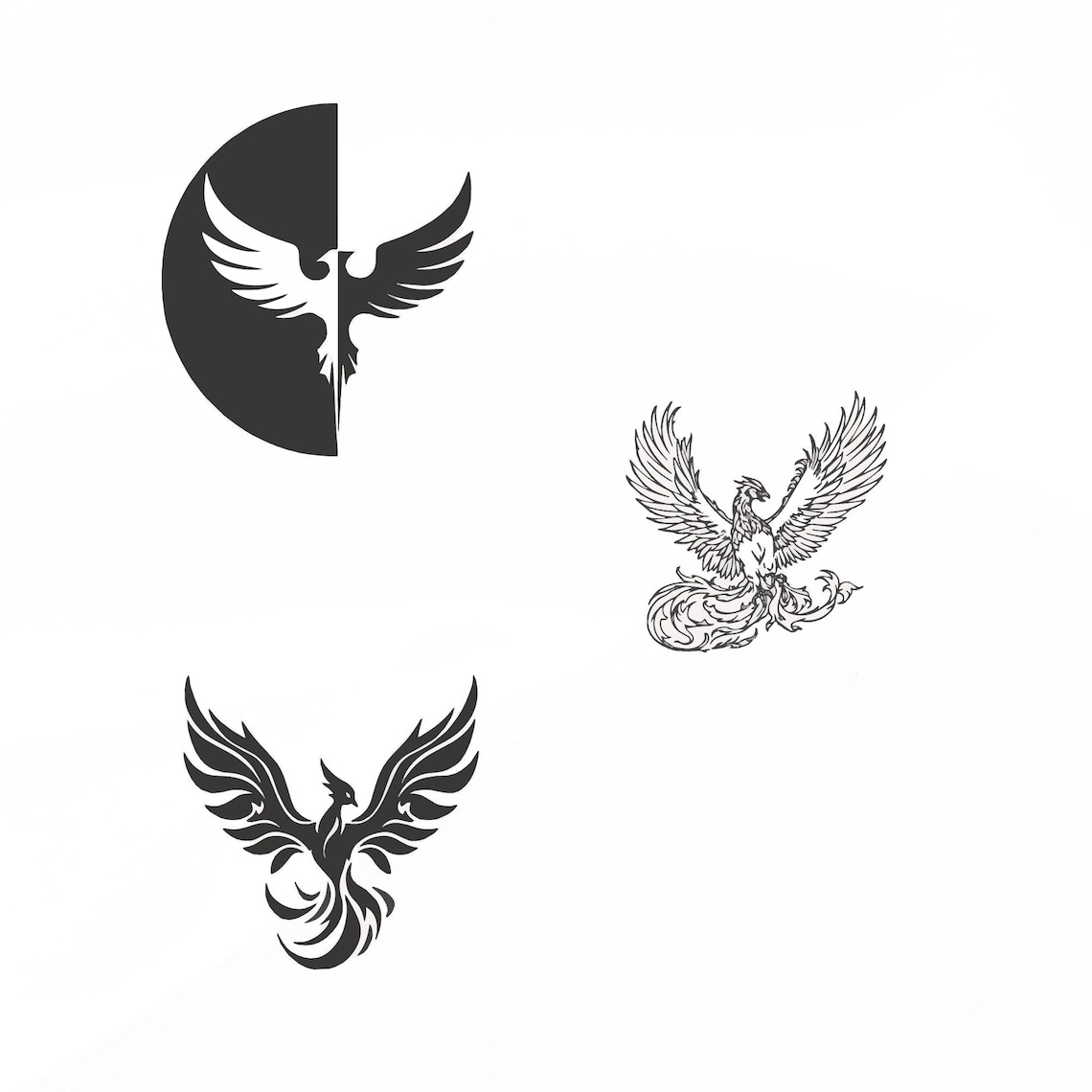 Phoenix Svg Bundle, Phoenix Clipart for Cricut, Phoenix Bird Silhouette ...