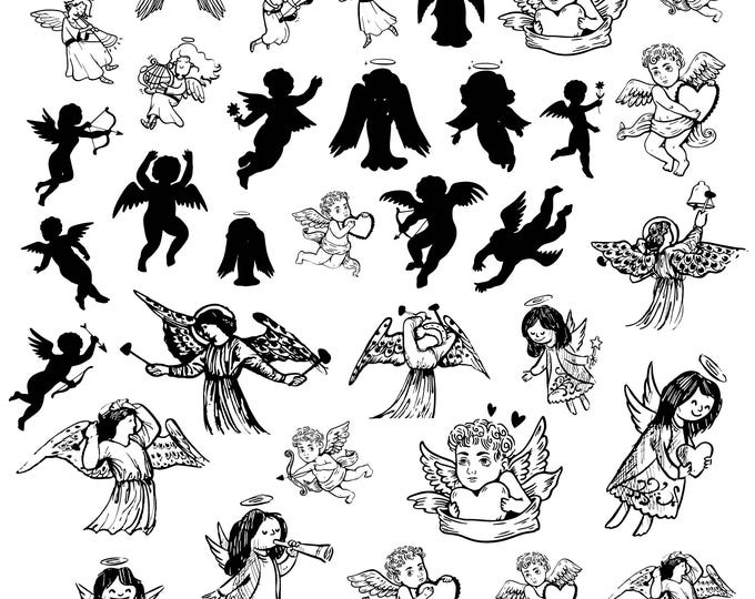 Engel-Svg-Bundle, Engel Clipart für Cricut, Engel Silhouette, Engel ...