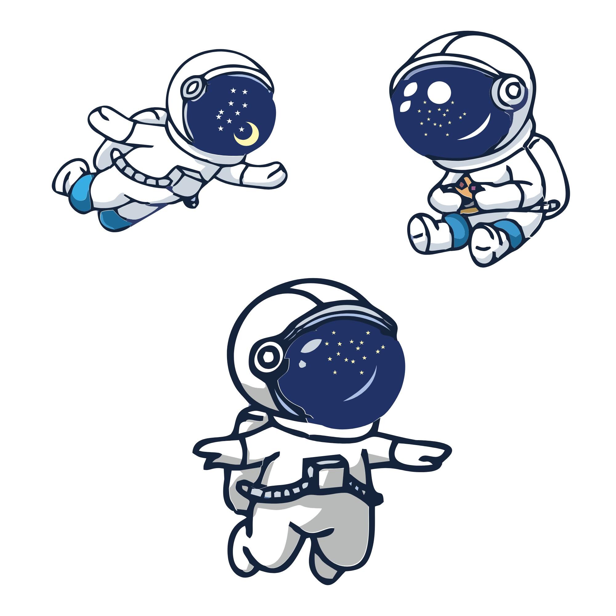 Astronaut Svg Bundle, Spaceman Clipart, Kid Astronaut Vector, Funny ...