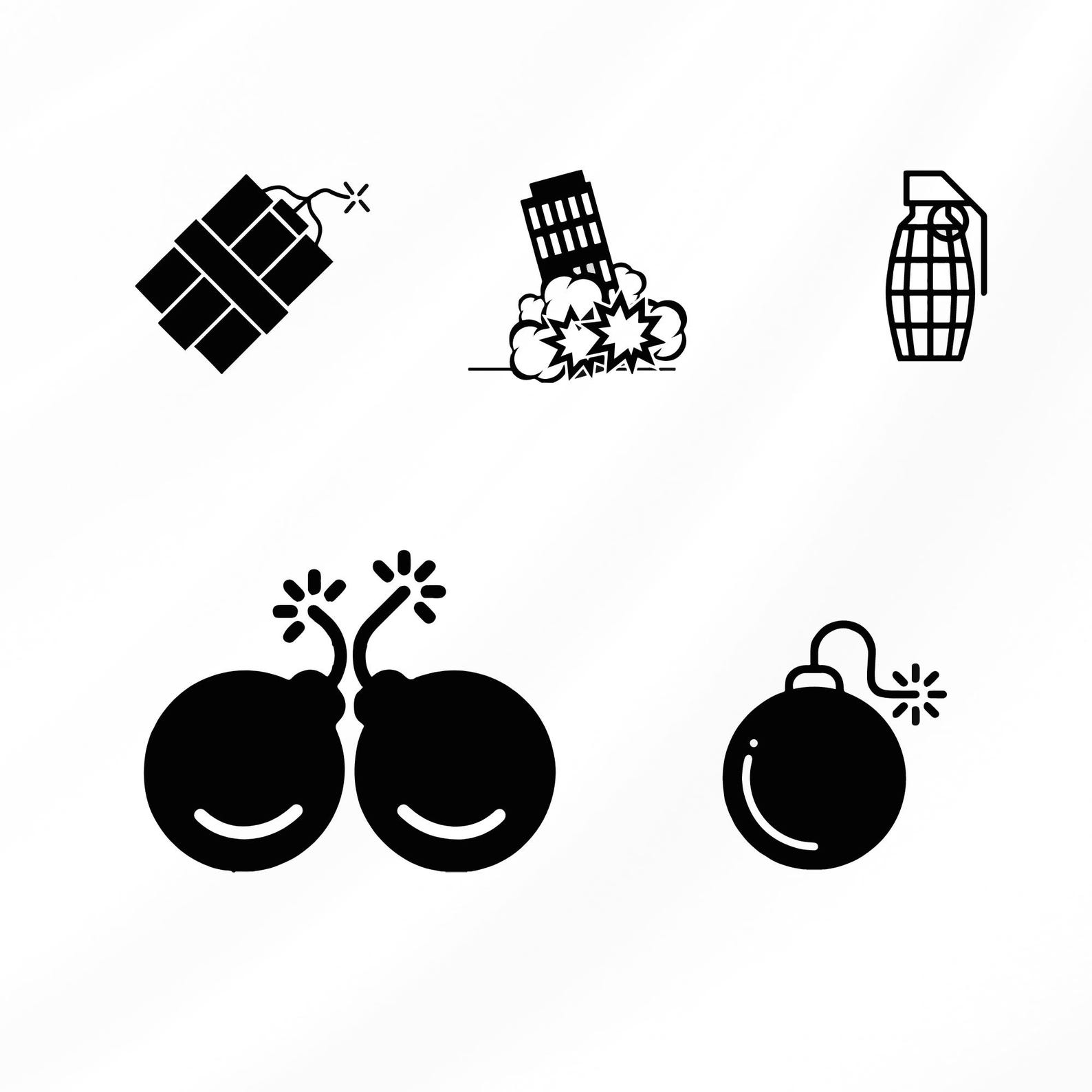 Bomb Svg Bundle, Explosion Clipart for Cricut, Bomb Silhouette, Bomb ...