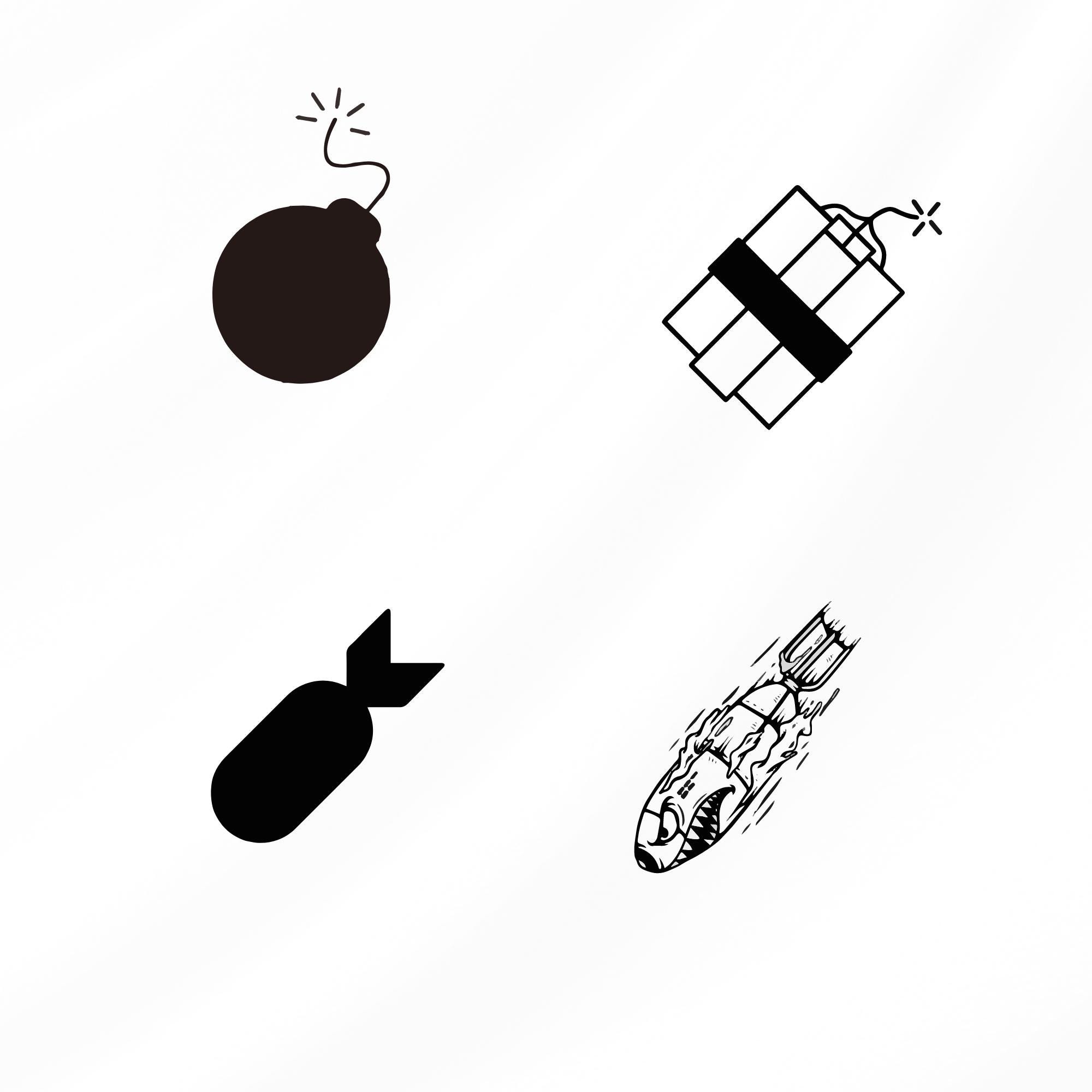 Bomb Svg Bundle, Explosion Clipart for Cricut, Bomb Silhouette, Bomb ...