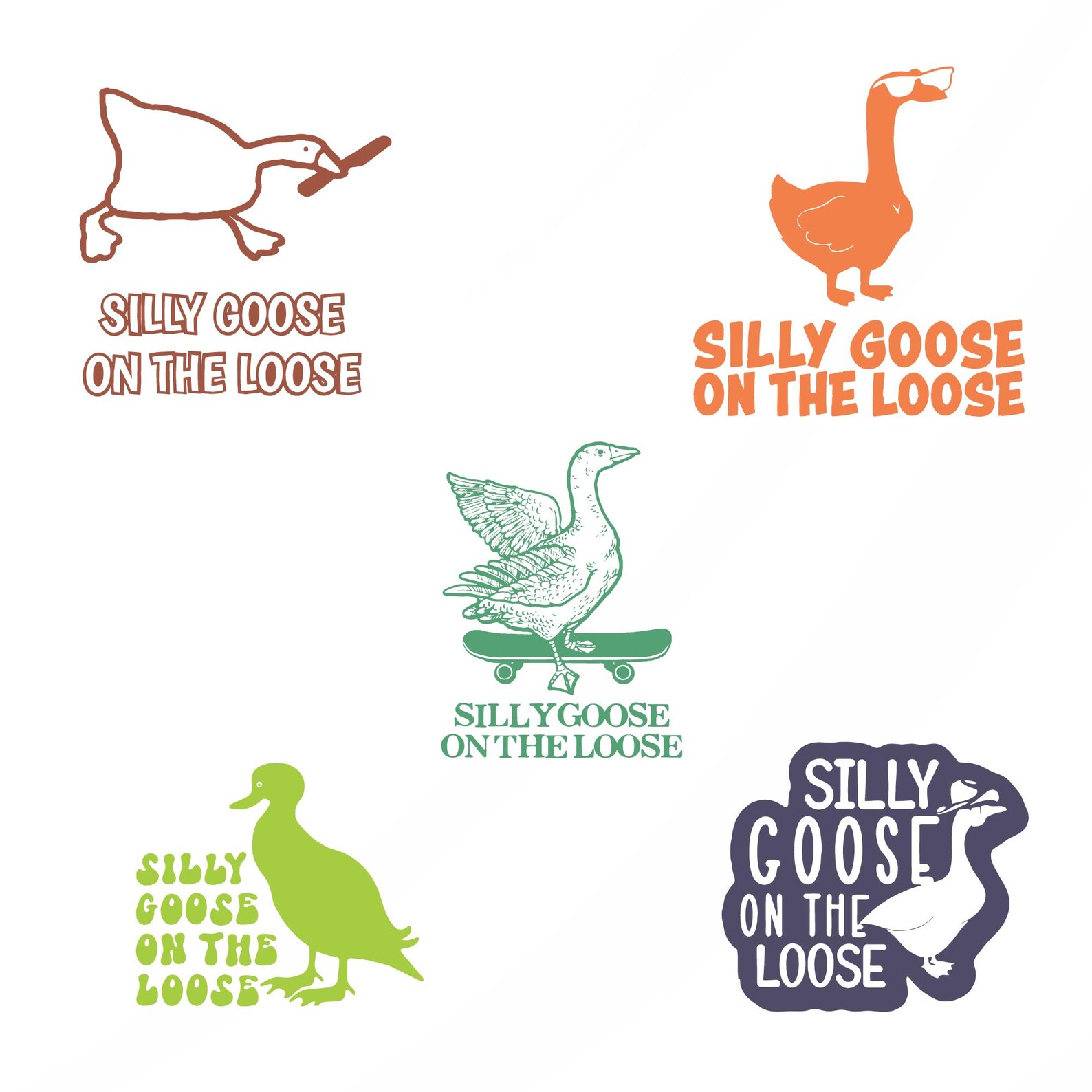 Goose Svg Bundle, Silly Goose Clipart for Cricut, Silly Goose Vector ...