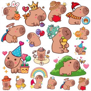 Cute Capybara PNG, Capybara SVG Bundle,funny Capybara Clipart,anime ...
