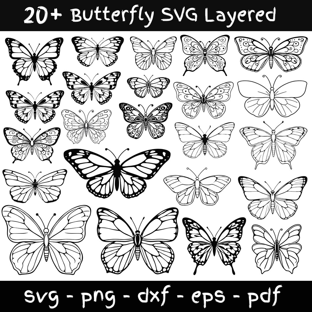 Butterfly Svg Bundle, Layered Butterflies, Svg Files for Cricut ...