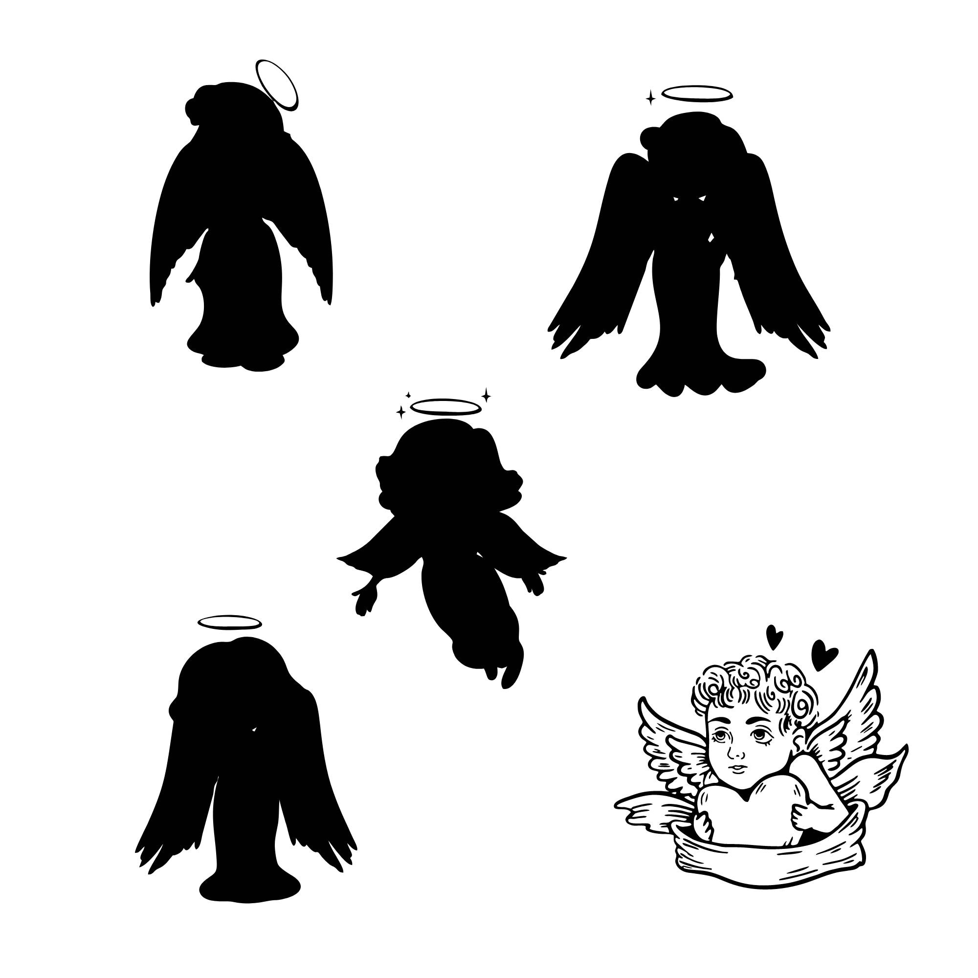 Angel Svg Bundle, Angel Clipart for Cricut, Angel Silhouette, Angel ...