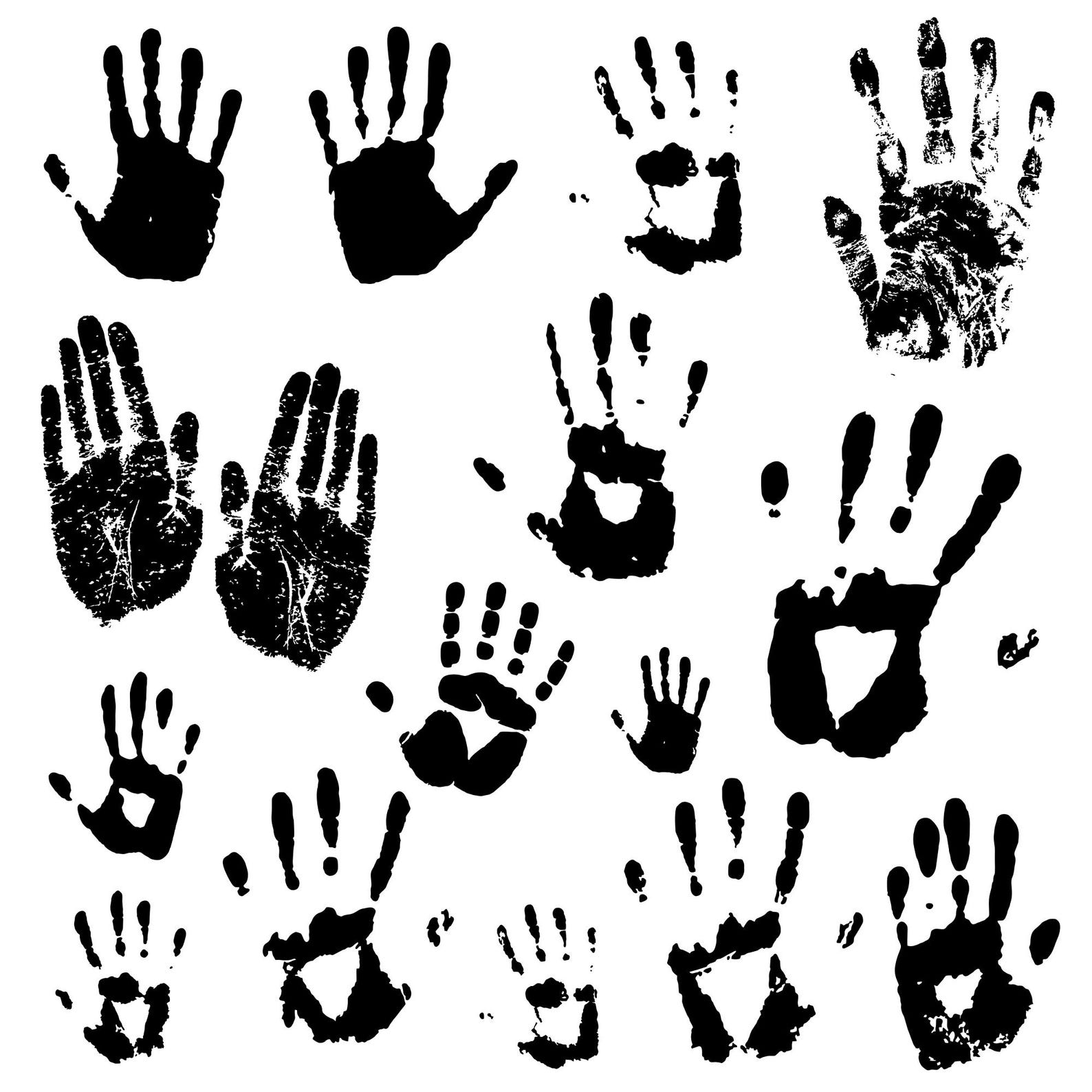 Hand Print Svg Bundle, Kids School Art Clipart, Hand Print Vector, Hand ...