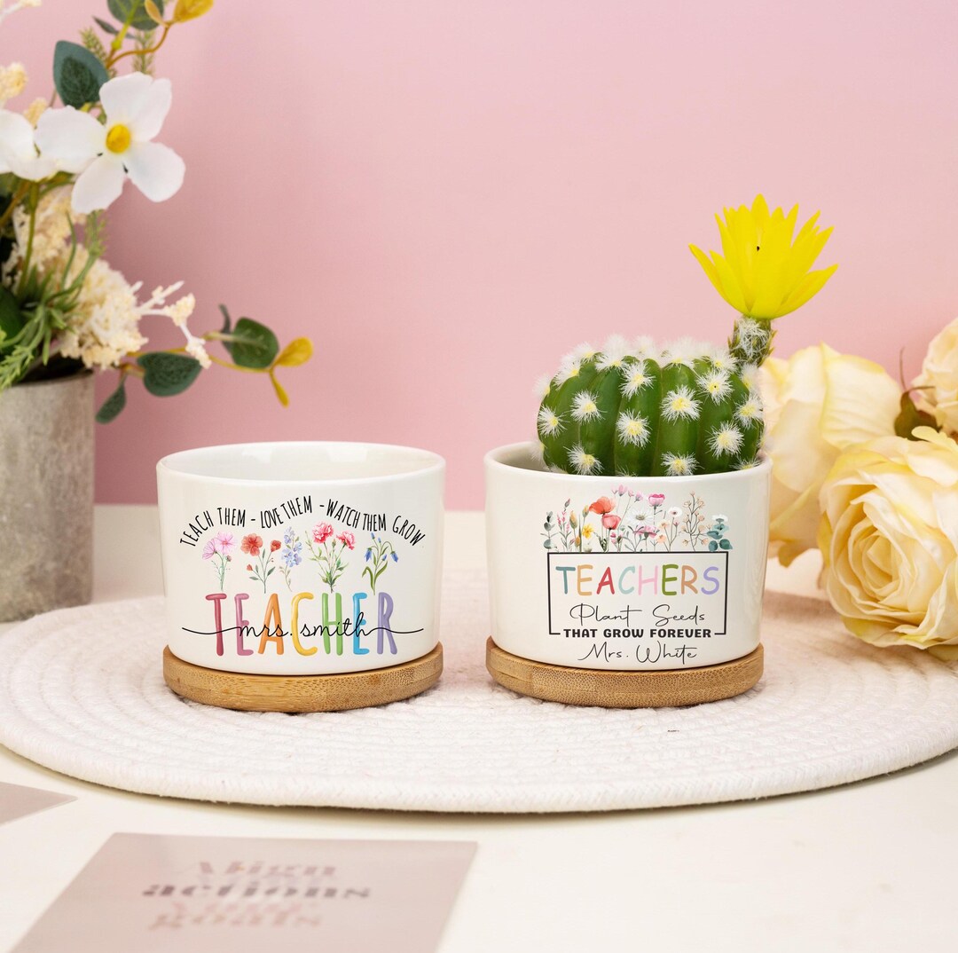 Personalised Teacher Plant Pot,personalised Teacher Appreciation Gift ...