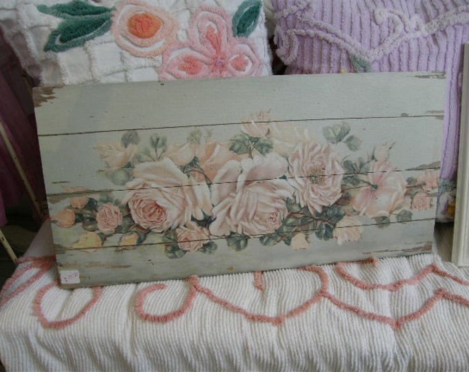 Roses Wall Art on Canvas Shabby Chic - Etsy