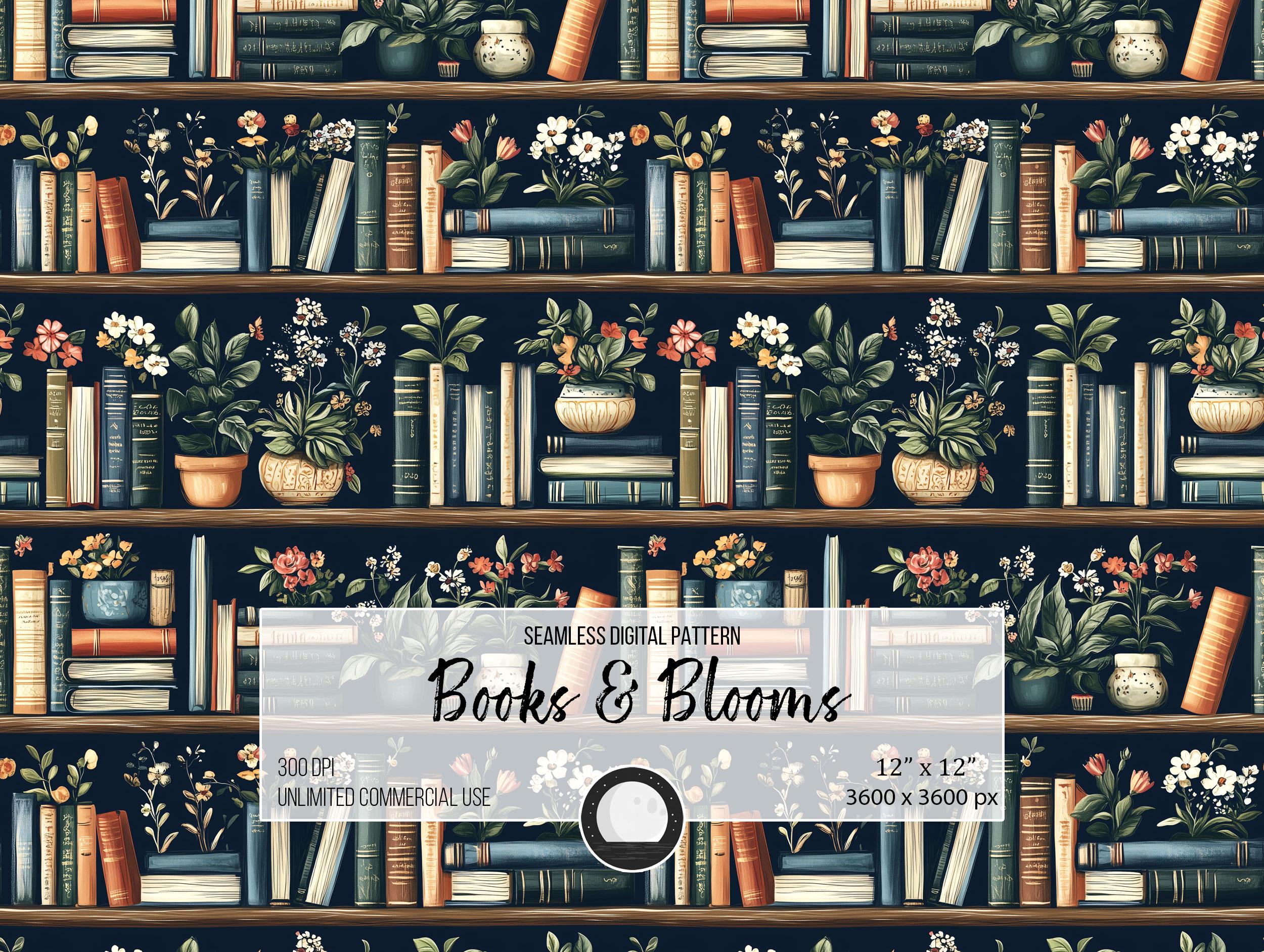 Watercolor Books Library Seamless Pattern | Bookworm Scrapbook Design ...