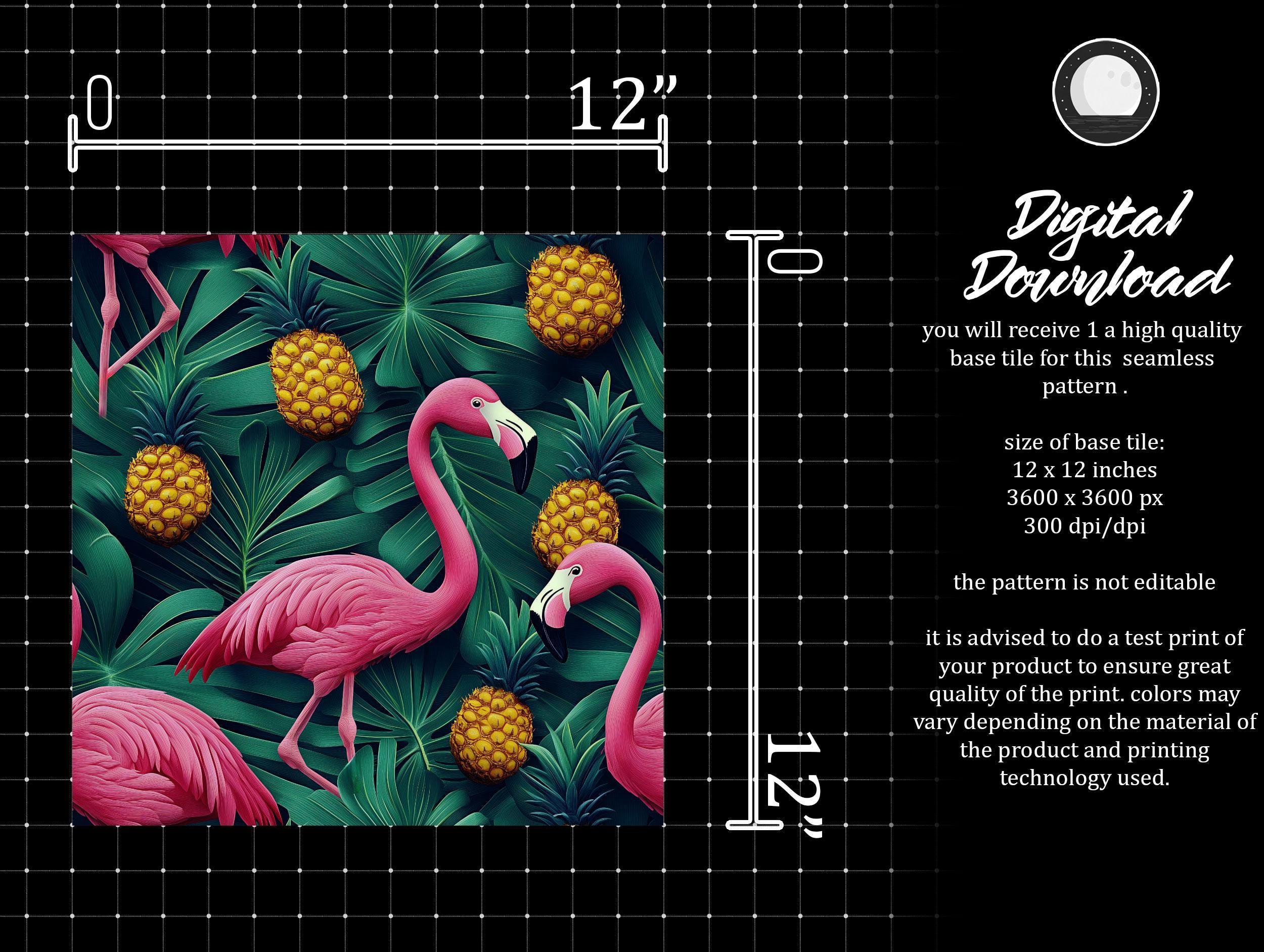 Tropical Flamingo Pineapple Seamless Pattern: Exotic Jungle Design (PDF ...