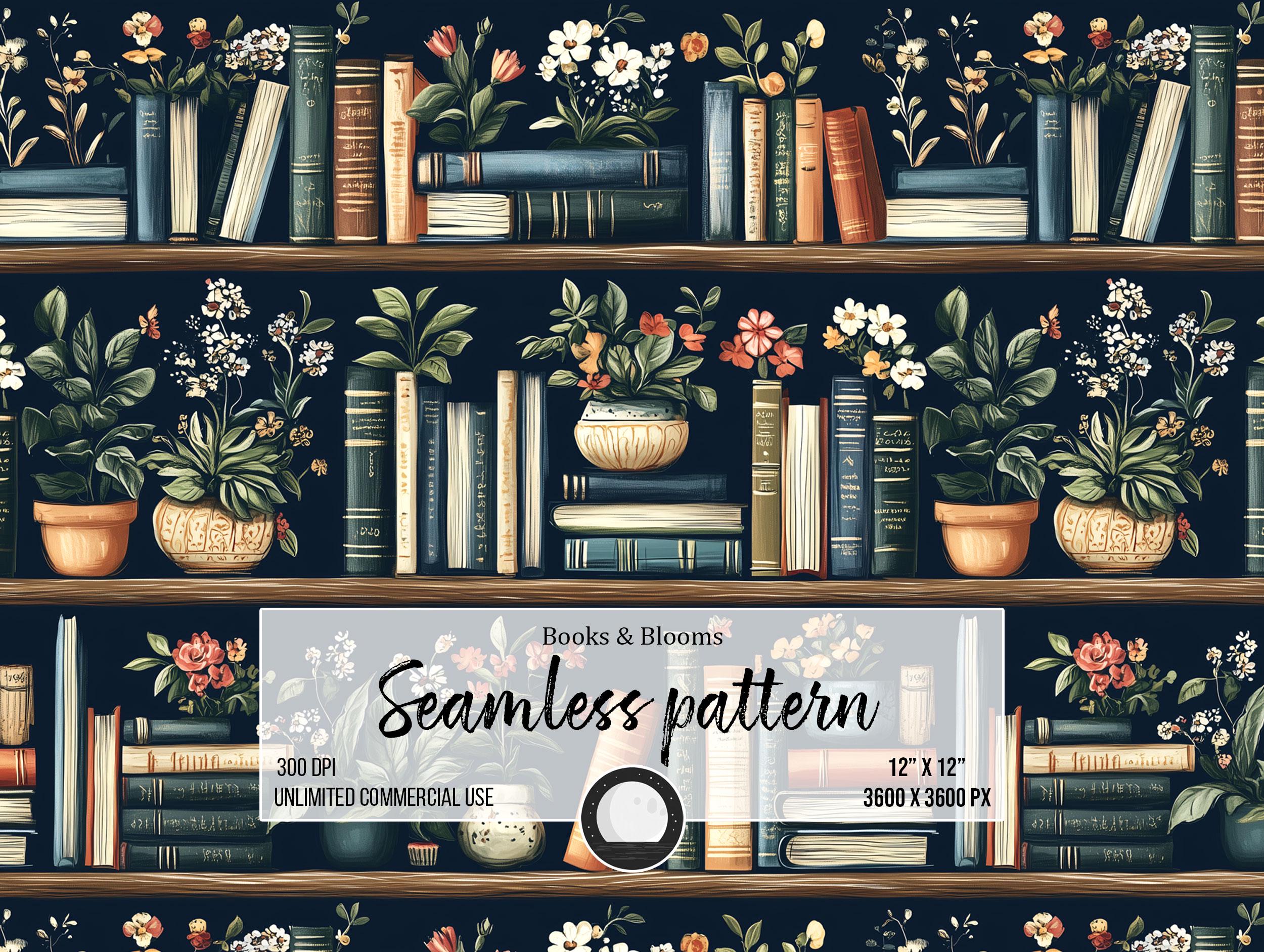 Watercolor Books Library Seamless Pattern | Bookworm Scrapbook Design ...
