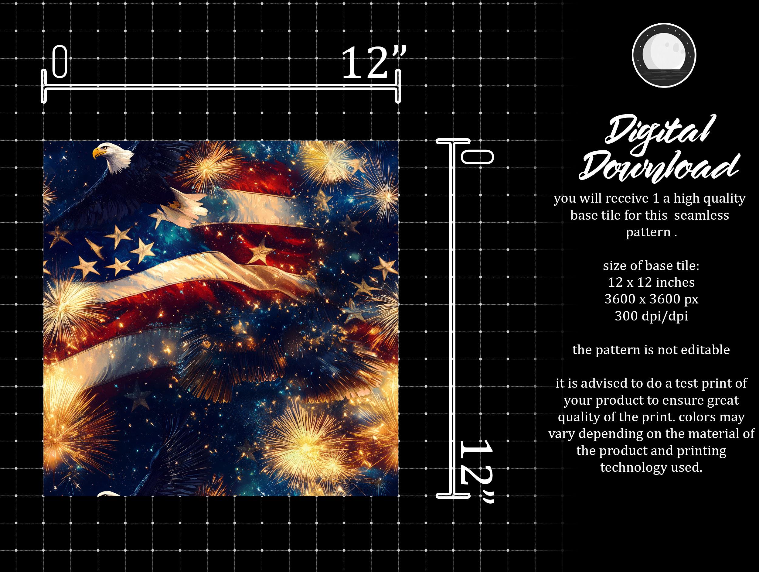 Freedom Fighters Seamless Pattern | American Flag & Eagle Digital Print ...