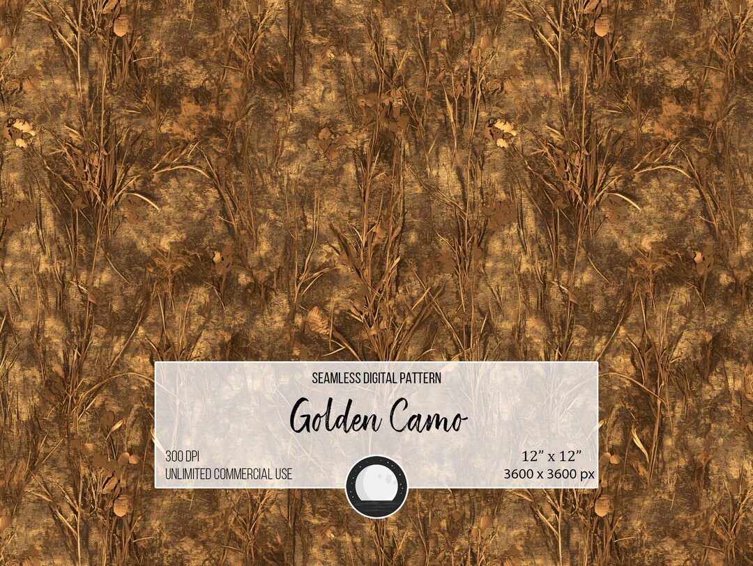 Golden Camo Seamless Pattern: Rustic Hunting Design (digital Download ...