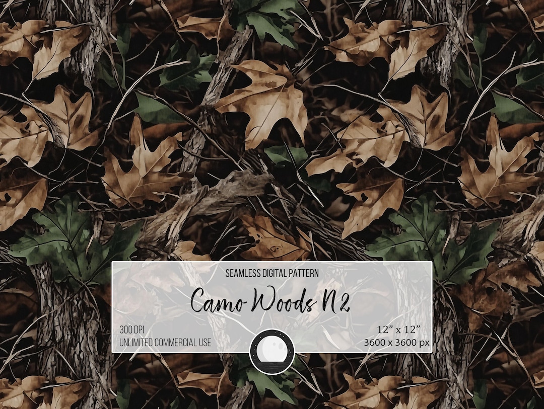 Dry Leaves Camouflage Seamless Pattern | Autumn Foliage Camo Design for ...