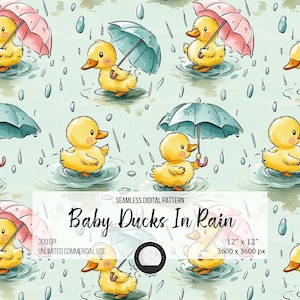 Ducks in the Rain Fabric - Etsy UK