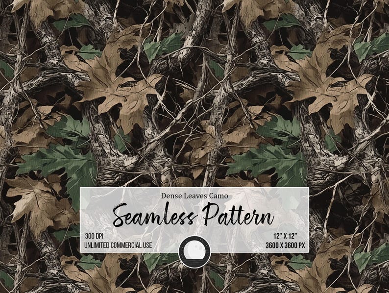 Dense Leaves Camo | Realistic Woodland Camouflage Seamless Pattern ...