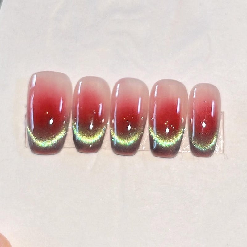 Mint Cat Eye Nails - Etsy