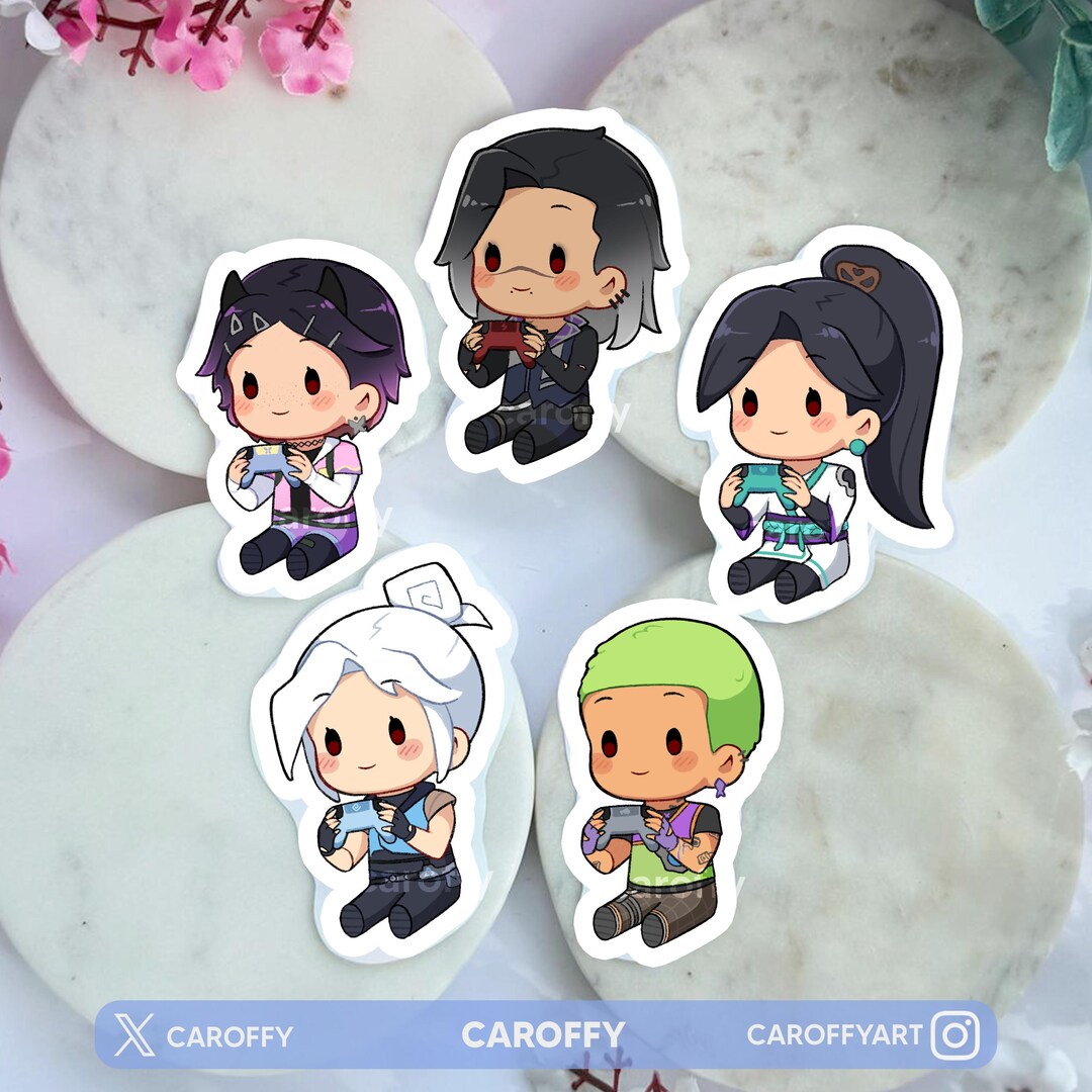 Valorant Inspired Cute Chibi Gamer Holographic Vinyl Stickers - Etsy