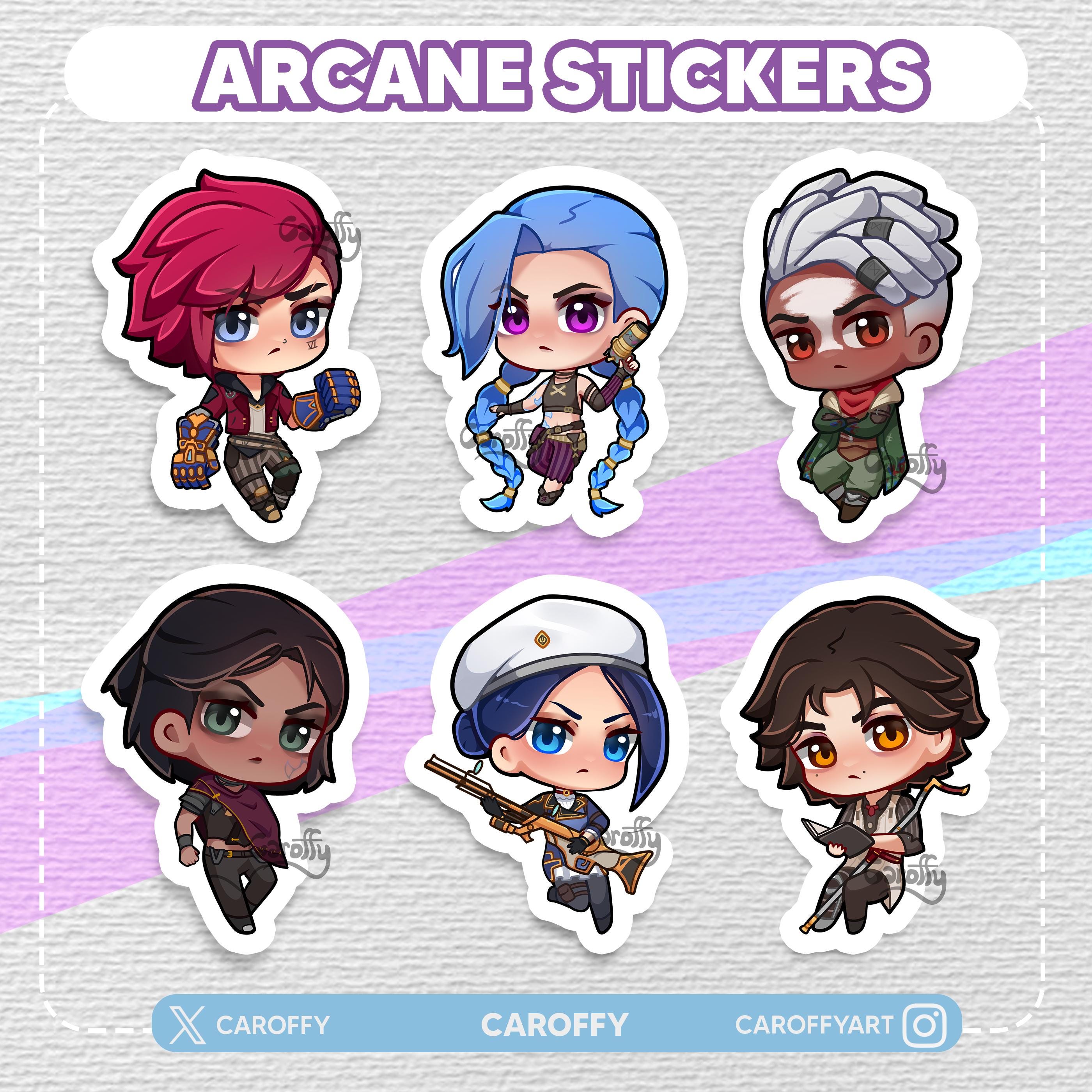Arcane Inspired Cute Chibi Holographic Vinyl Stickers / League of ...