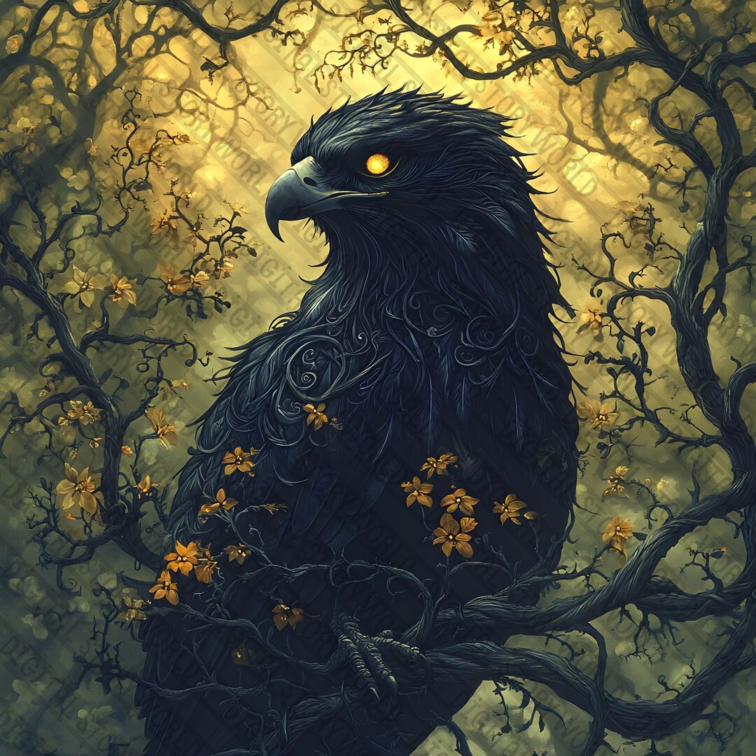 20 Gothic Eagle Background Papers | Dark Vintage Animal Collage Sheets ...