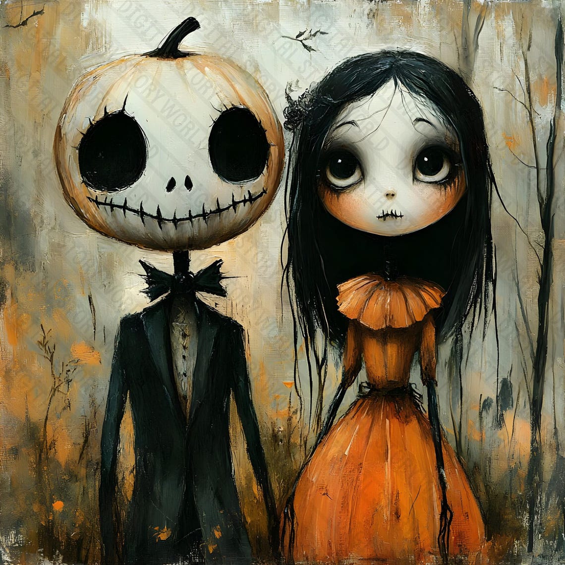 Spooky Backgrounds Bizarre Digital Halloween Elements, Digital Pumpkin ...