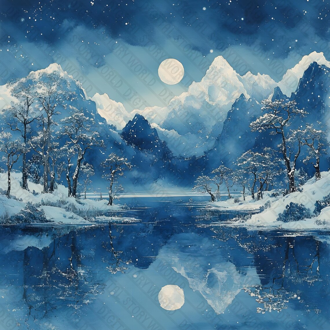 25 Japanese Art Landscape Digital Backgrounds, High Quality JPG Files ...
