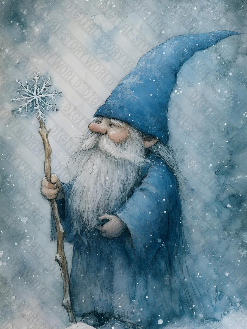 25 Cute Snow Christmas Gnome Background Paper, JPG File ,instant ...