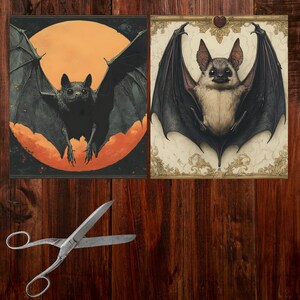 30 Gothic Bat Page Elements, Background Mystical Digital Halloween ...