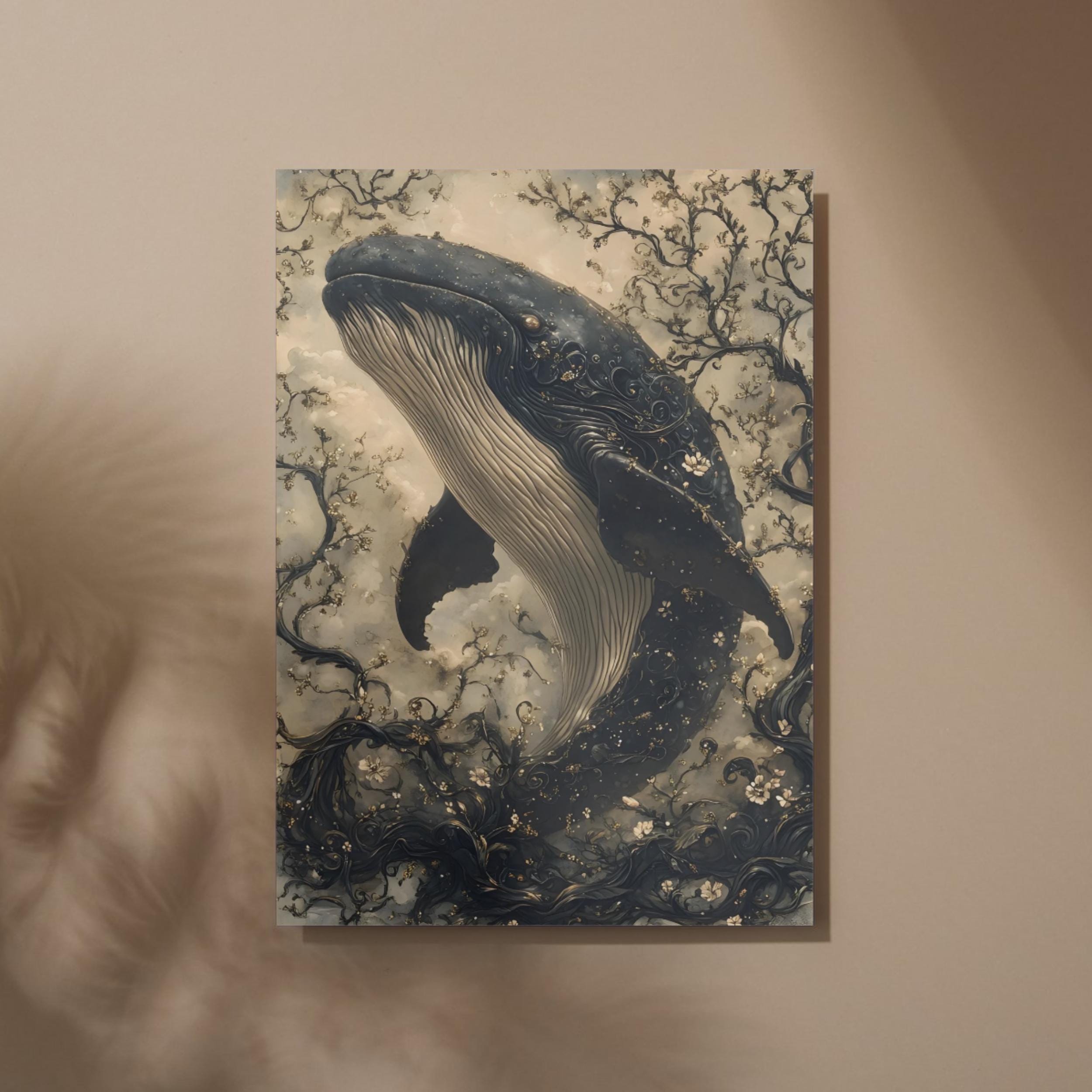 25 Background Plant Themed Gothic Animal Elements, Digital Whale ...