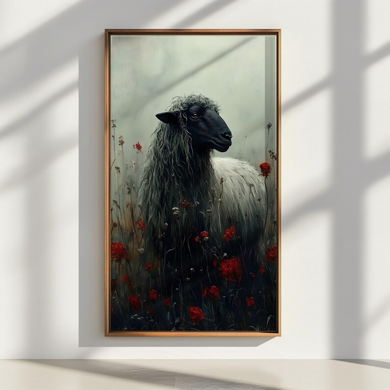 Gothic Sheep Art – Moody Gothic Wall Print, Perfect for Dark Academia ...