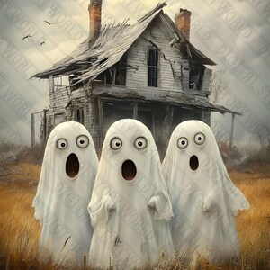 20 Cute Printable Ghost Halloween Wall Art | Digital Ghost JPG | Kids ...