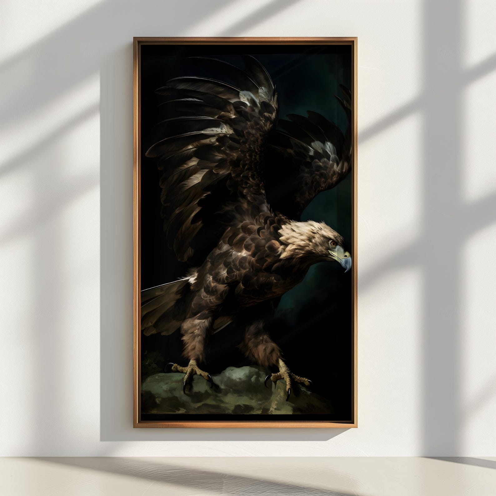 Majestic Eagle Portrait, Dark Gothic Bird Art, Mysterious Wildlife ...