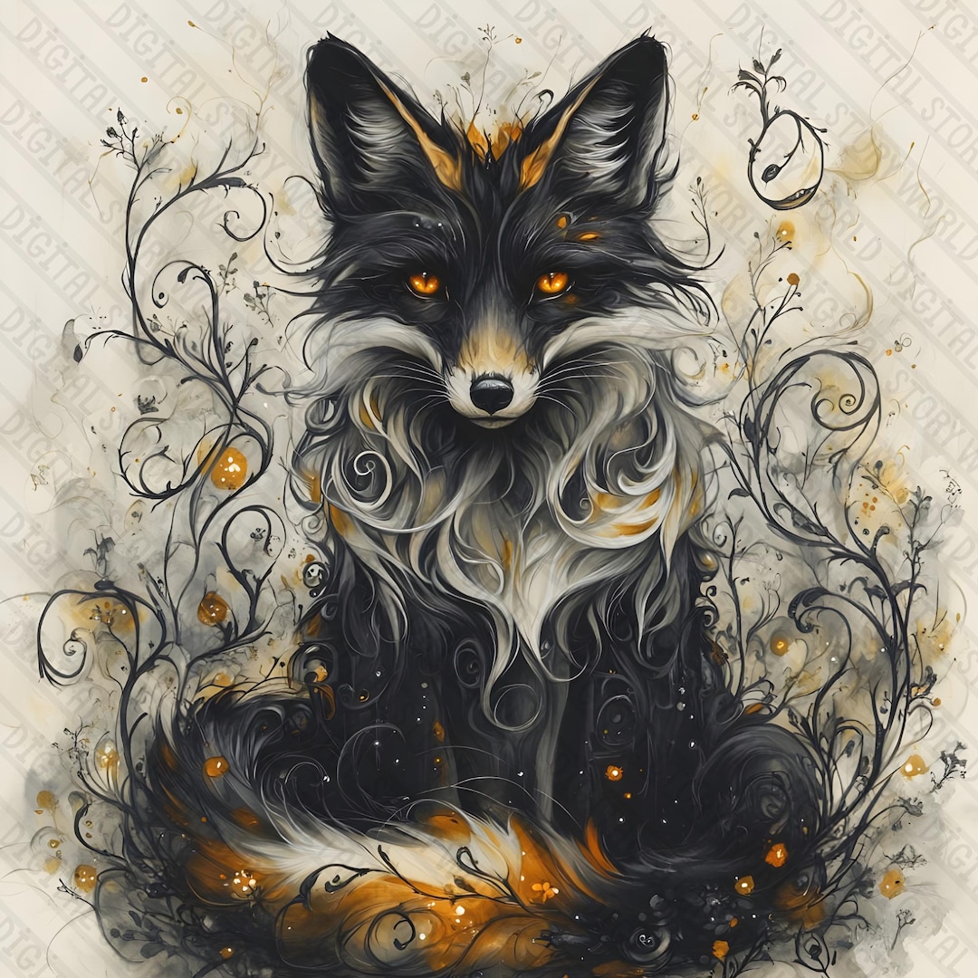 25 Gothic Fox Digital Papers | Printable Gothic Animal Backgrounds and ...