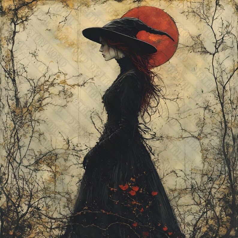 10 Vintage Backgrounds Mystical Digital Halloween Elements, Digital ...