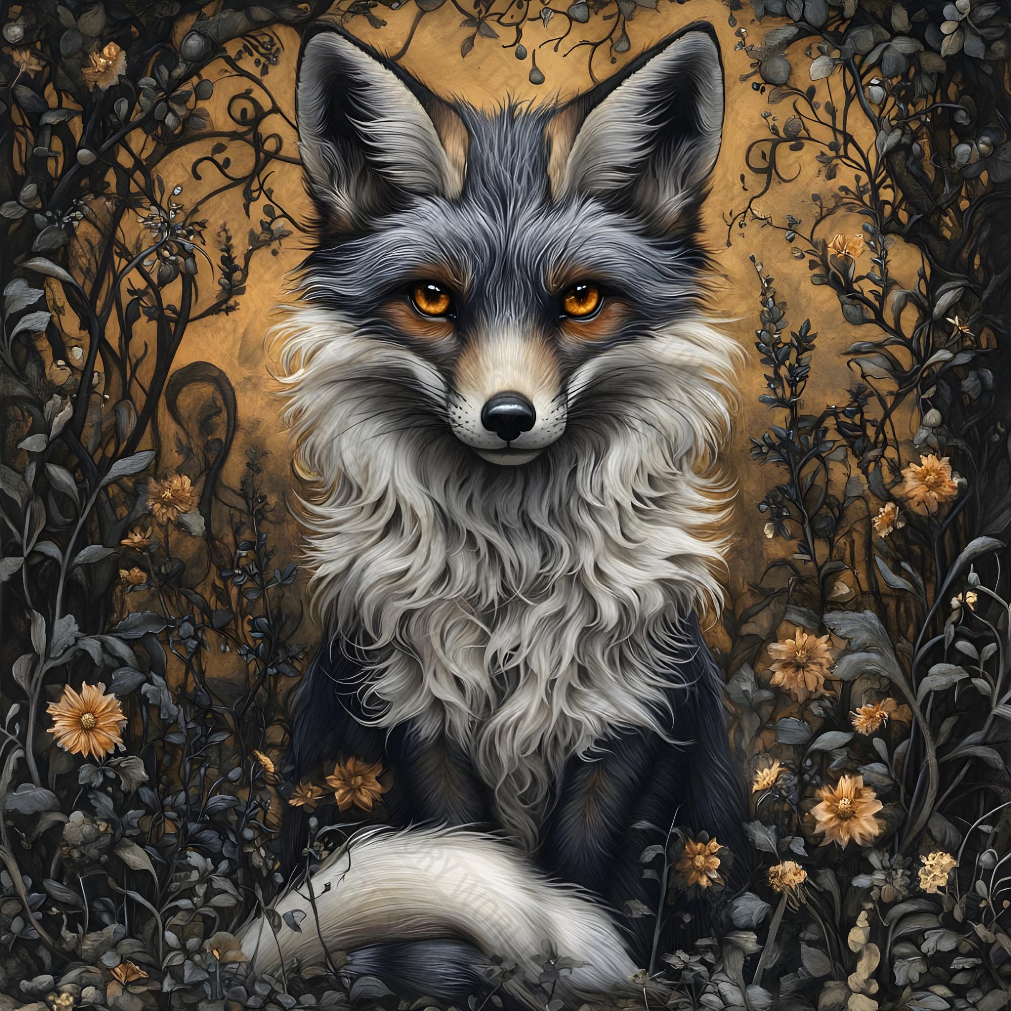 25 Gothic Fox Digital Papers | Printable Gothic Animal Backgrounds and ...