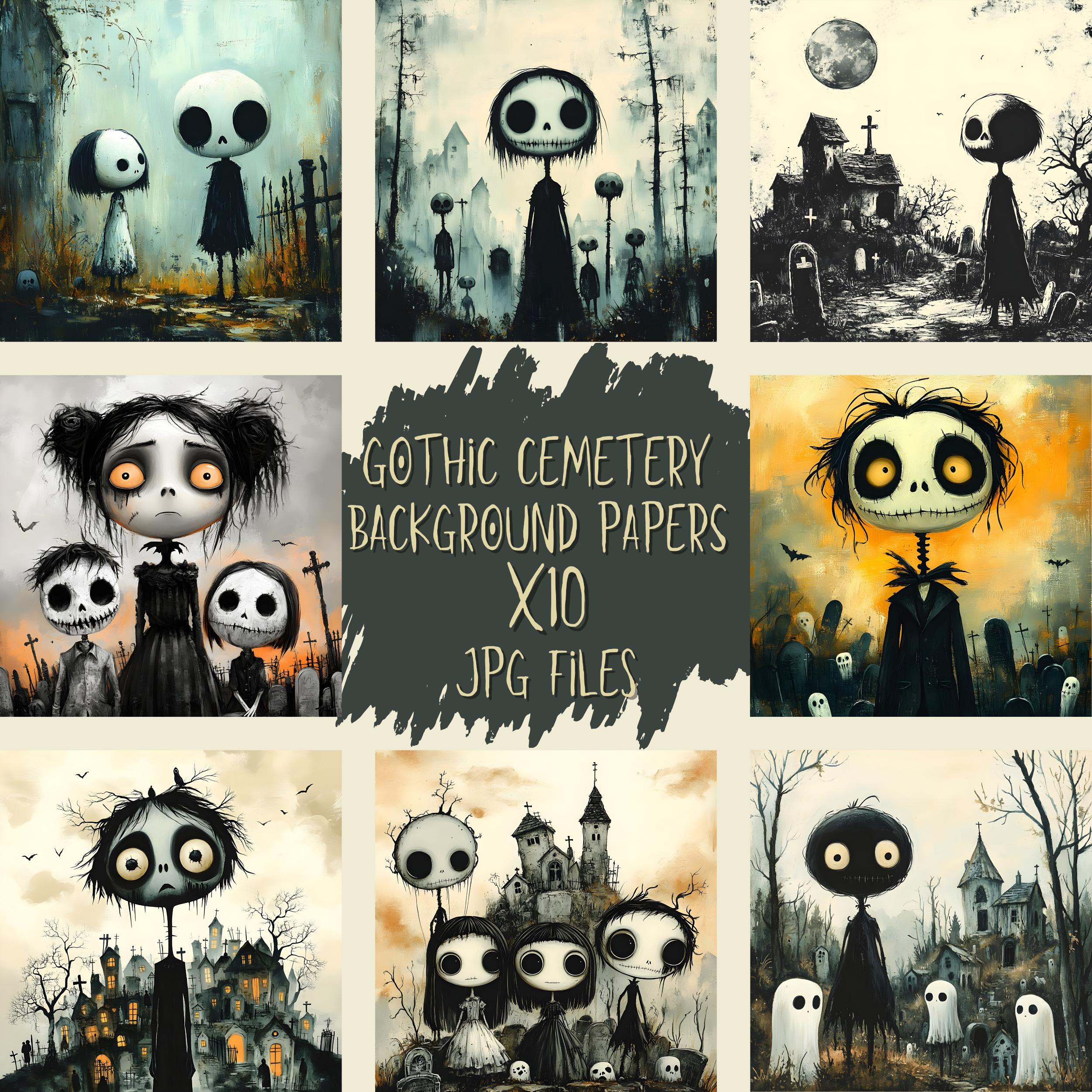 10 Spooky Backgrounds Bizarre Digital Halloween Items ,digital Cemetery ...