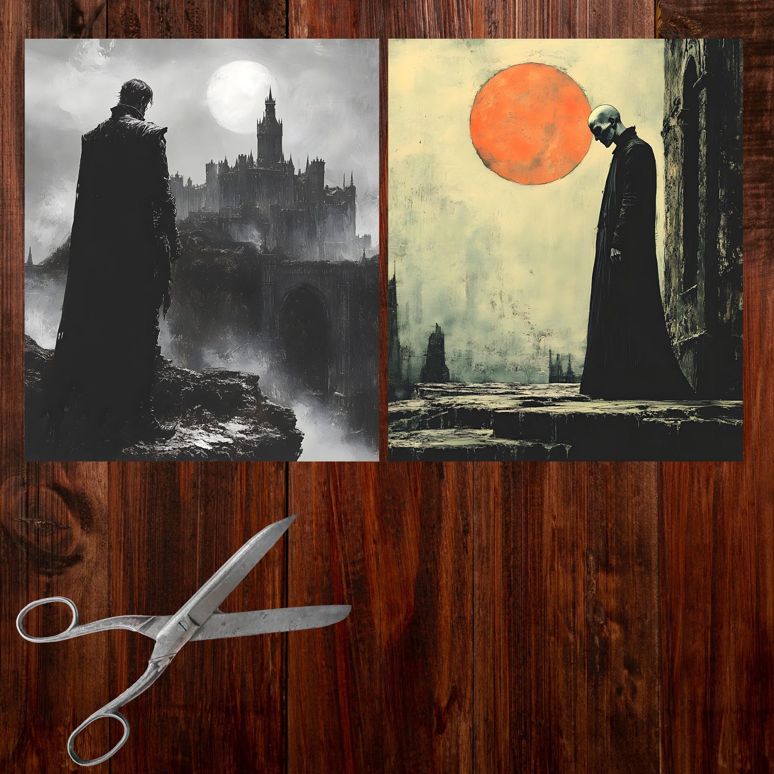 25 Vampire Collage Pages,vintage Background Mystical Digital Halloween ...