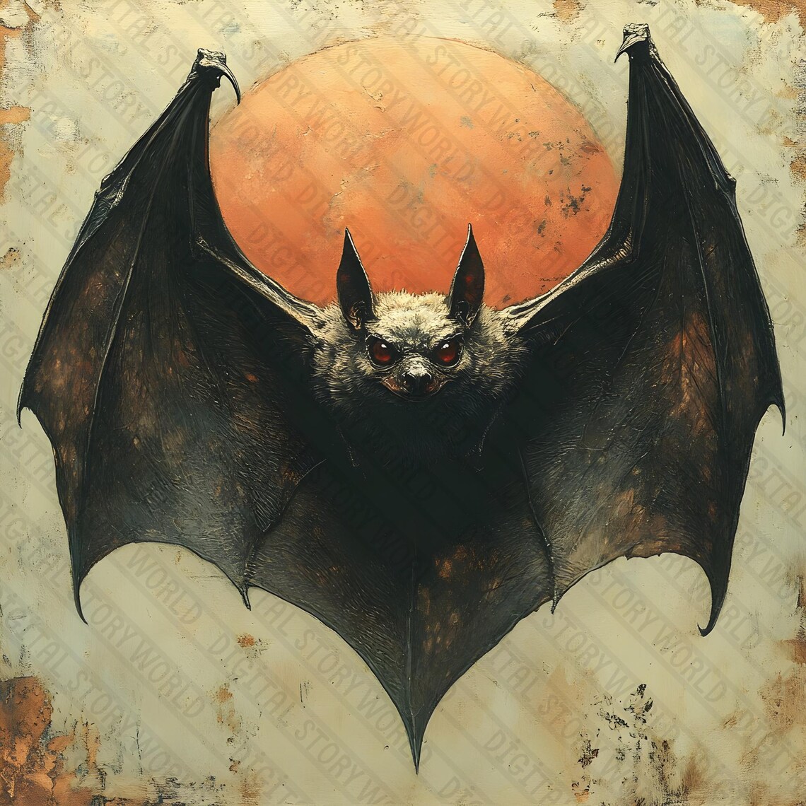 30 Gothic Bat Page Elements, Background Mystical Digital Halloween ...
