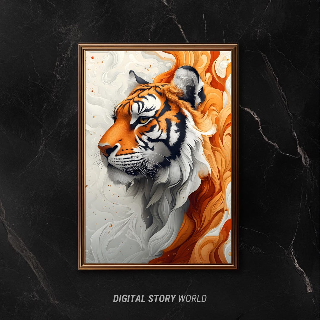 Modern Tiger Art Print, Abstract Colorful Tiger Wall Art, Tiger Lover ...