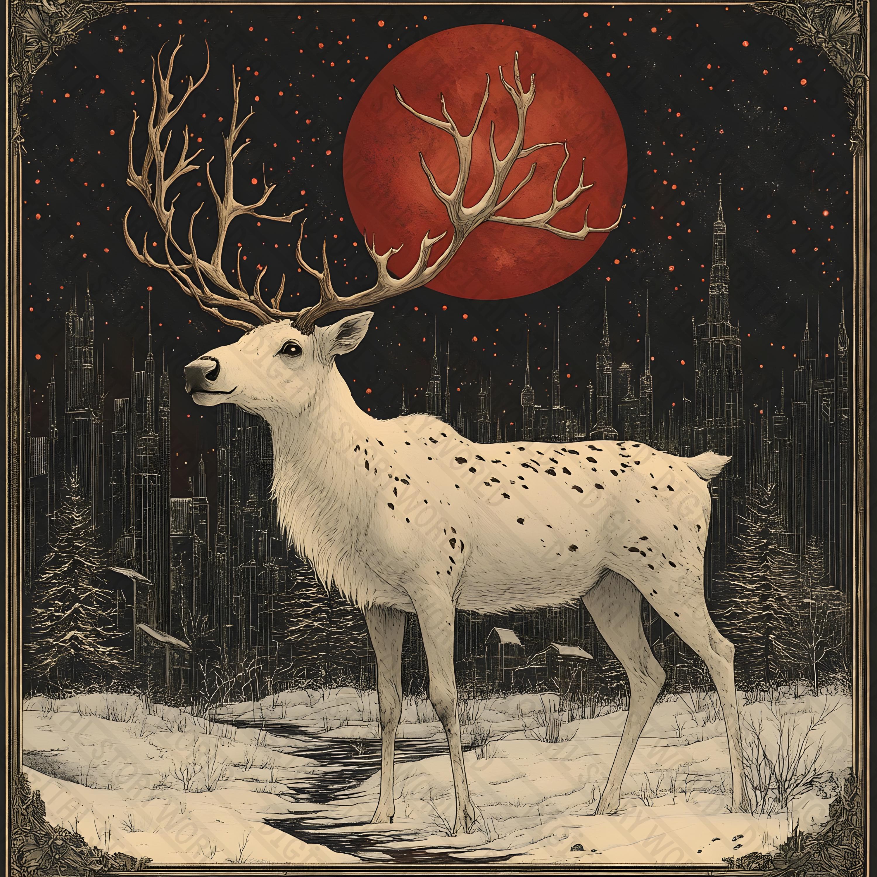 25 Vintage Background Mystical Digital Christmas Items, Digital ...