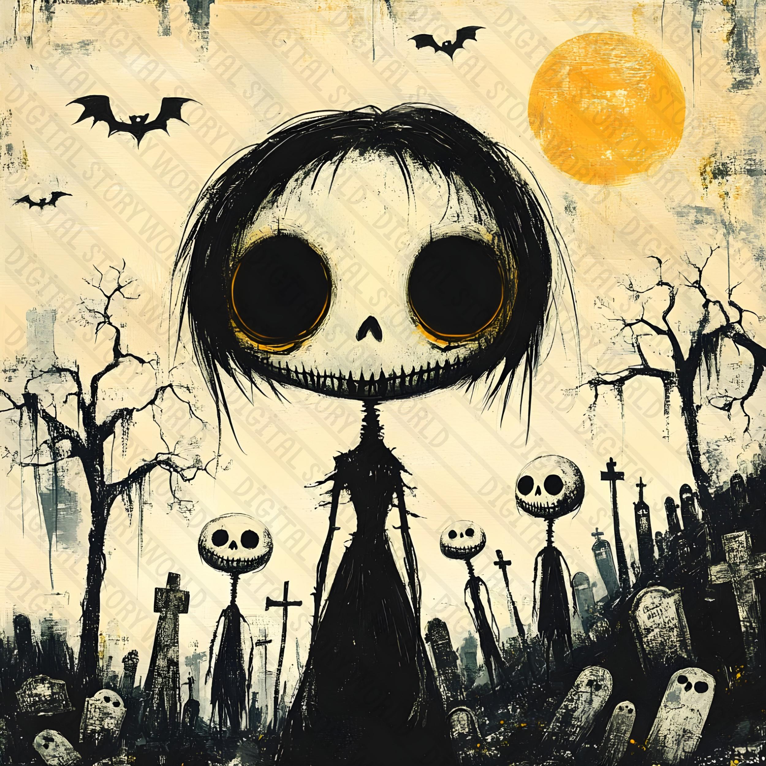 10 Spooky Backgrounds Bizarre Digital Halloween Items ,digital Cemetery ...