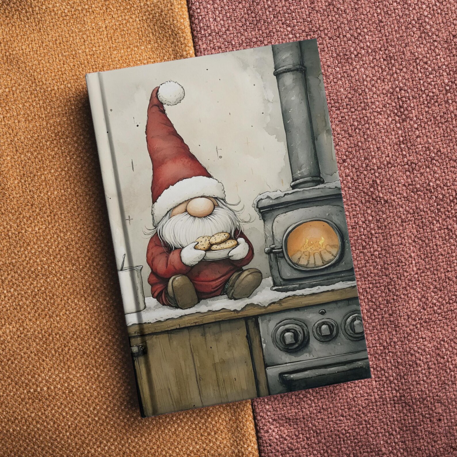 20 Christmas Gnome Eating Cookies in the Kitchen Background Paper,jpg ...