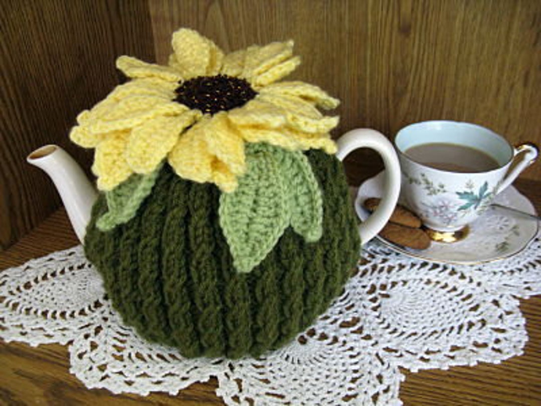 Digital Pattern, Sunflower Teacosy, Knit, Crochet PDF - Etsy UK