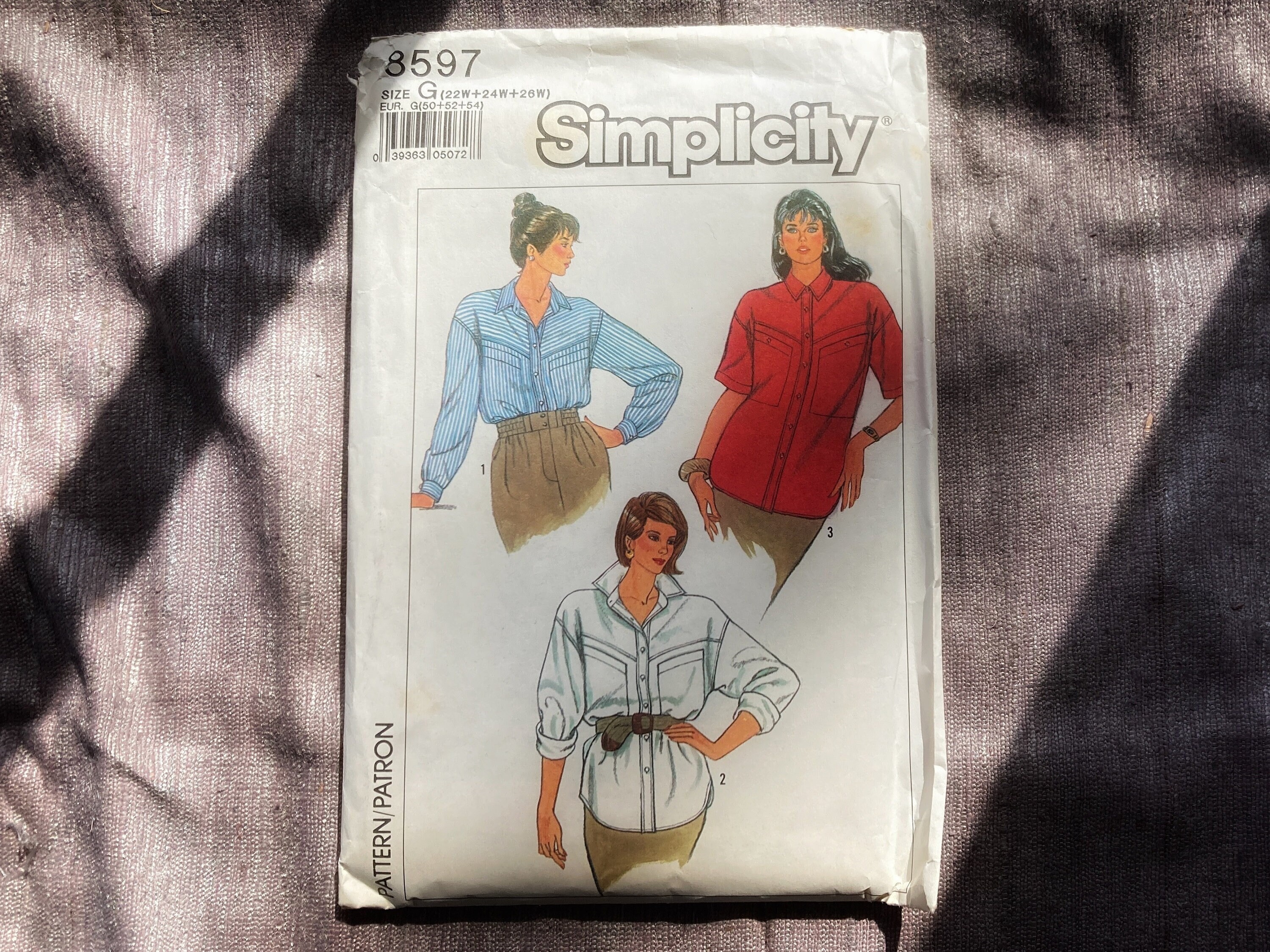 Simplicity 8597 Womens Sz 22w-26w Pattern, Blouse, Stylish Angled Yoke ...