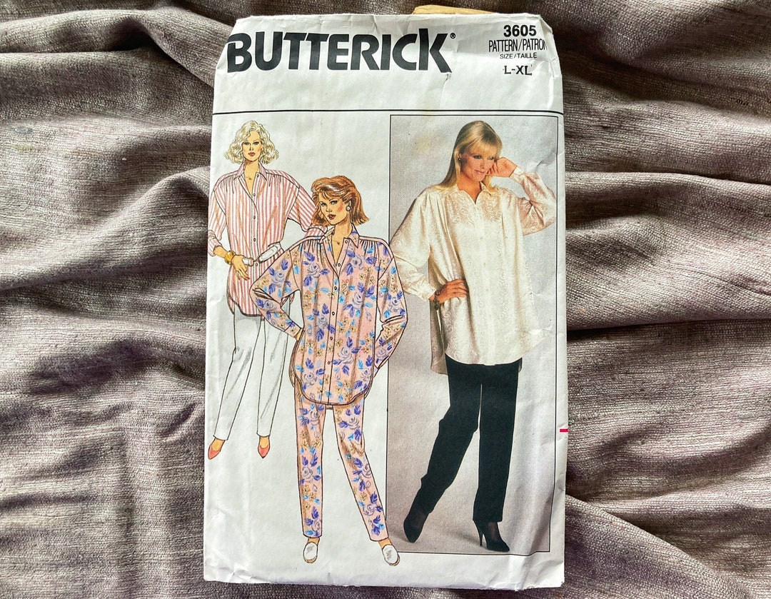 Butterick 3605 Sizes L,XL Misses’ Shirt & Pants, Very Loose-fitting ...