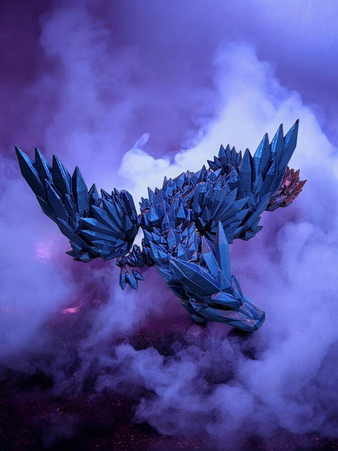 3D Printed Articulated Flexi Winged Crystal Dragon 3D Printed Posable ...