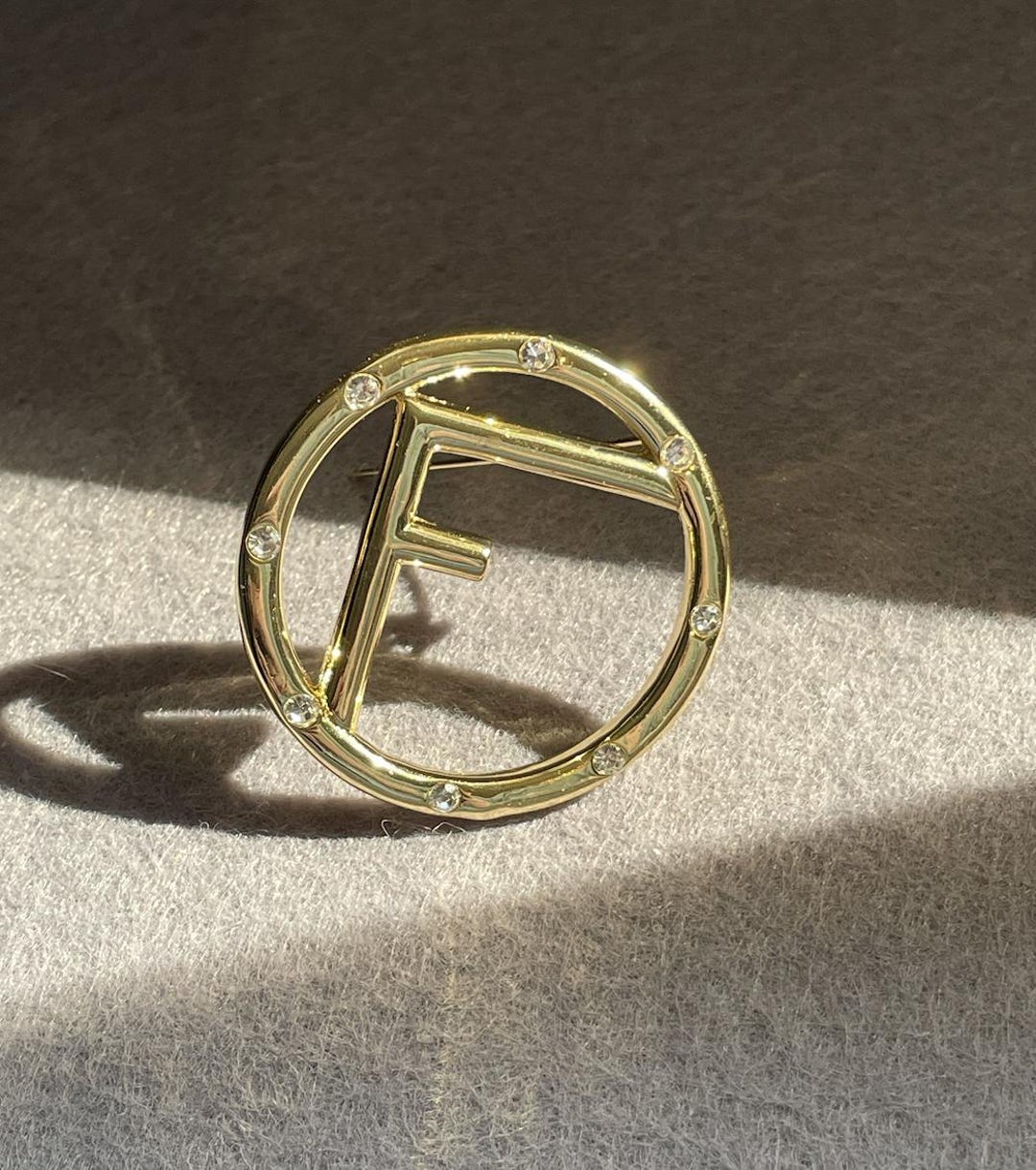 Vintage Fendi Gold Tone With Stones Vintage Brooch Vintage 90s Gold ...