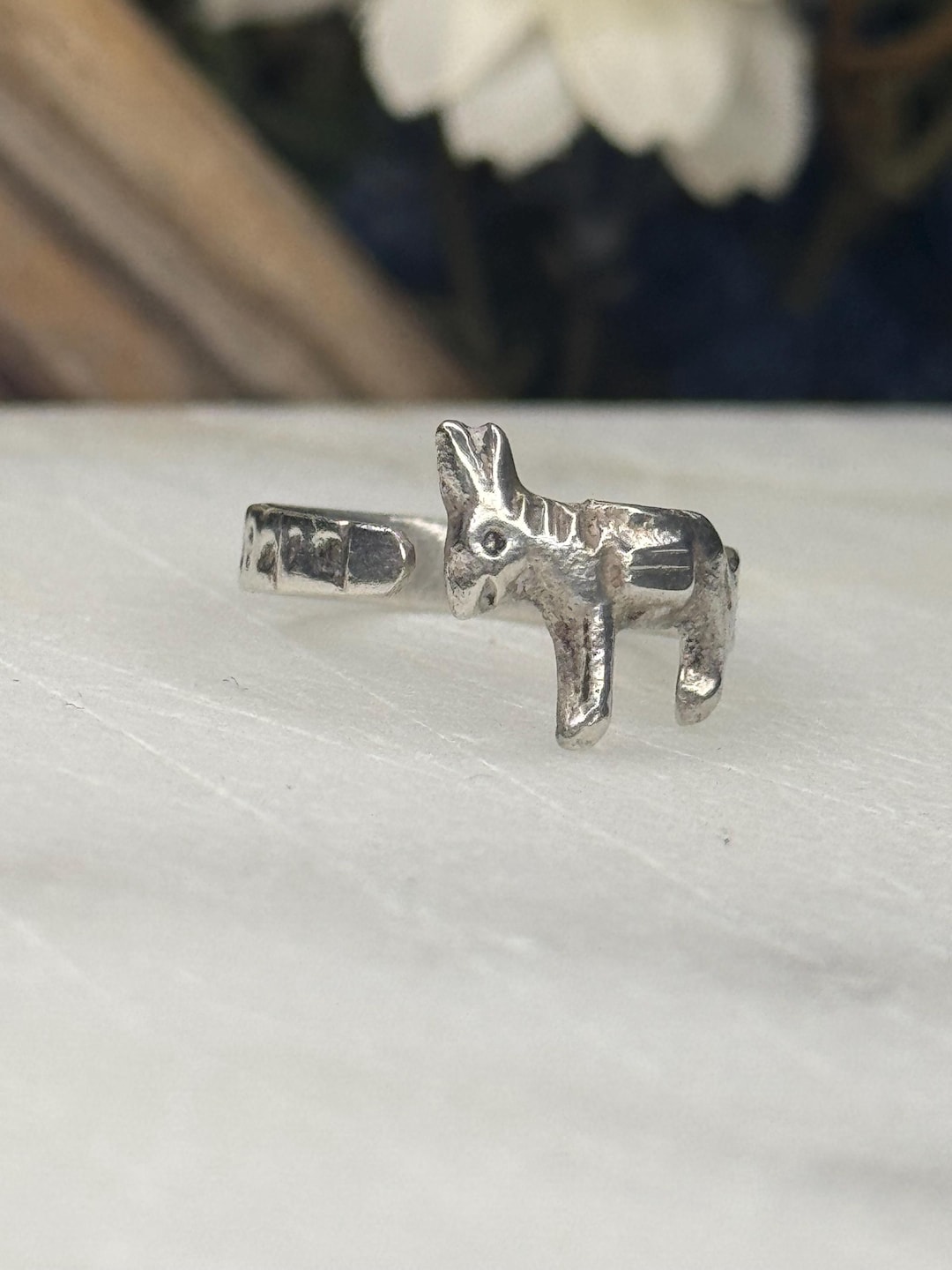 Vintage Mexico 850 Silver Donkey Ring – Handcrafted Figural Spoon Ring ...